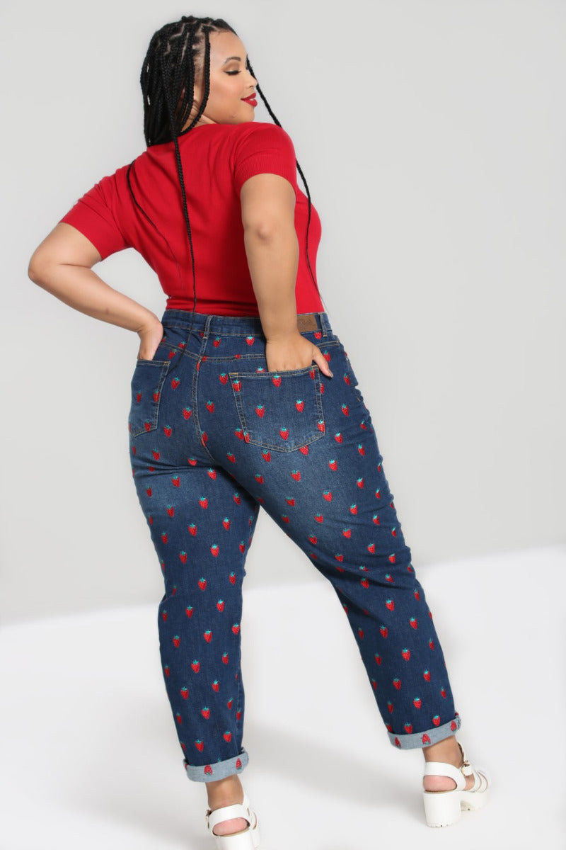 Strawberry Denim Jeans – Hell Bunny